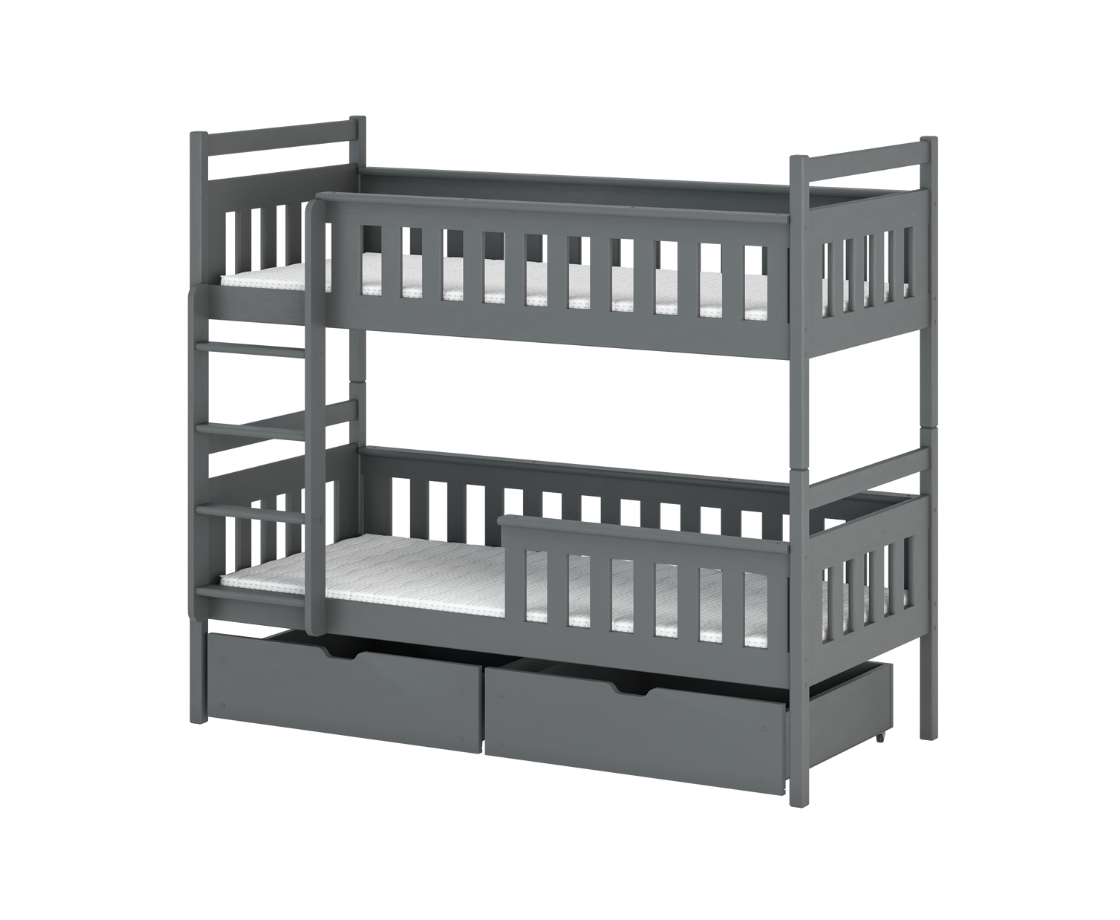 Tezi Storage Bunk Bed - Anthracite – OGEL KIDS BEDS